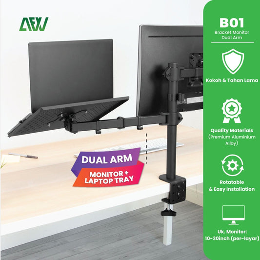 Bracket Monitor, Bracket TV, Dual Monitor Kokoh Universal – All For Work