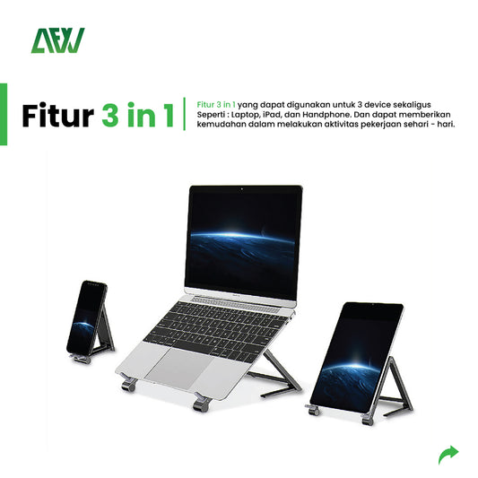 Stand Laptop, Dudukan Laptop dan Tablet Adjustable - AFW – All For Work